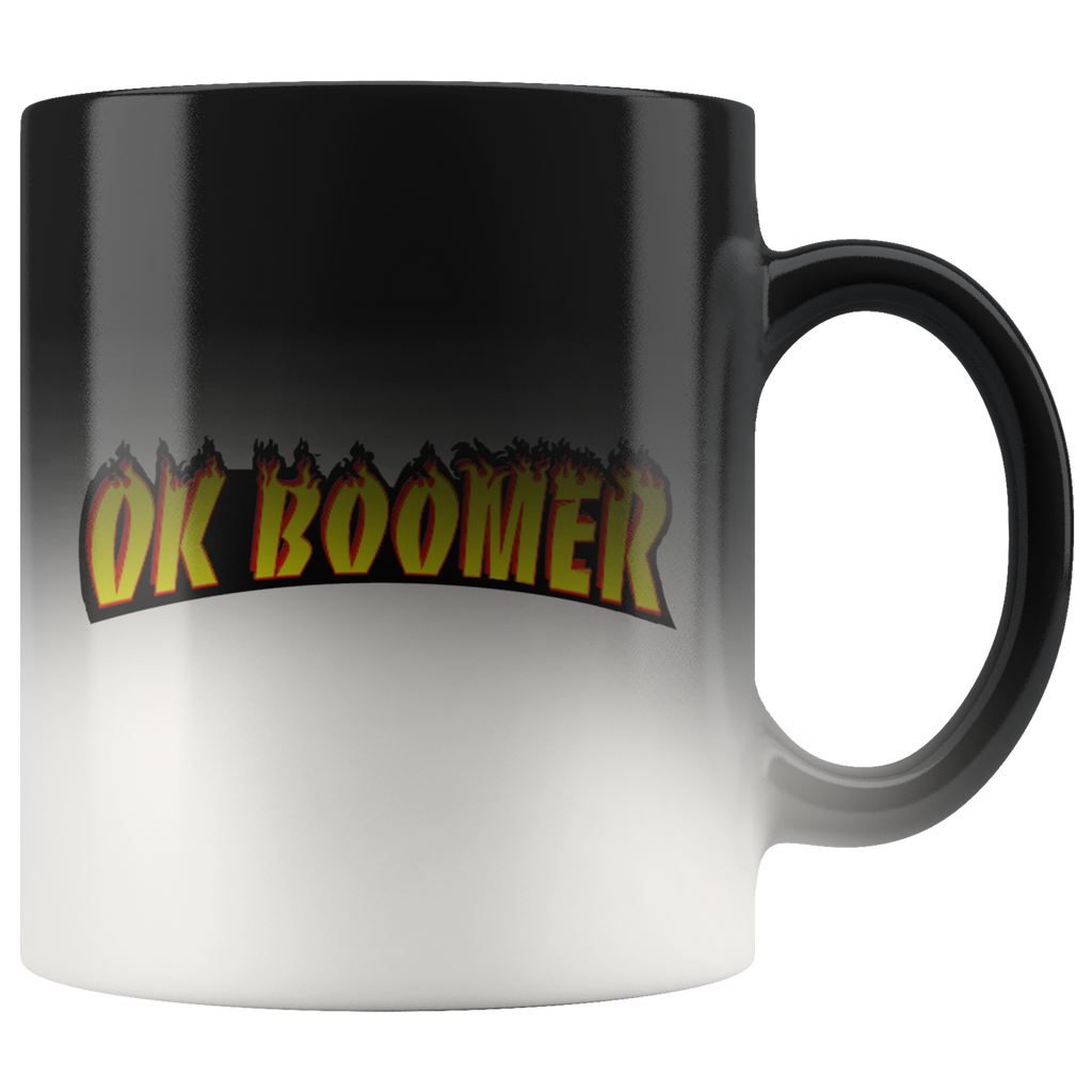 Ok Boomer Flame Parody Mug - Funny Millennial Meme Trend Trending Humor ...