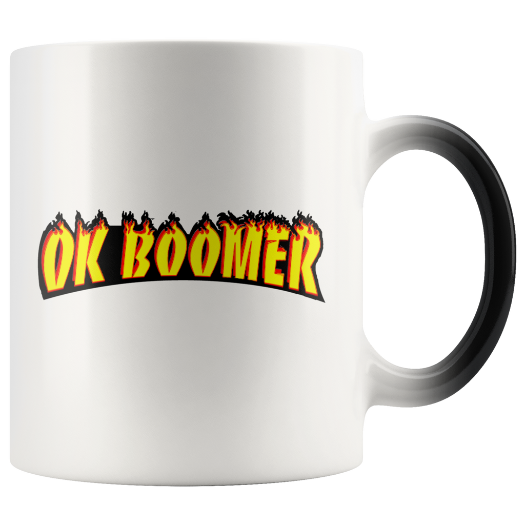 Ok Boomer Flame Parody Mug - Funny Millennial Meme Trend Trending Humor ...